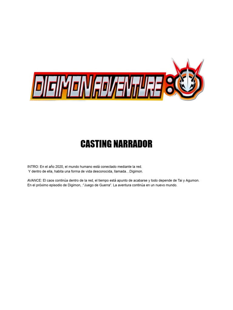 Casting Texto Narrador | PDF
