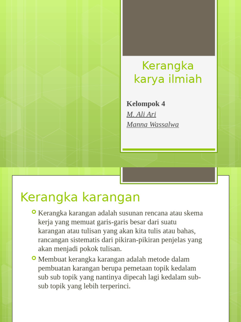 Kerangka Karya Ilmiah | PDF