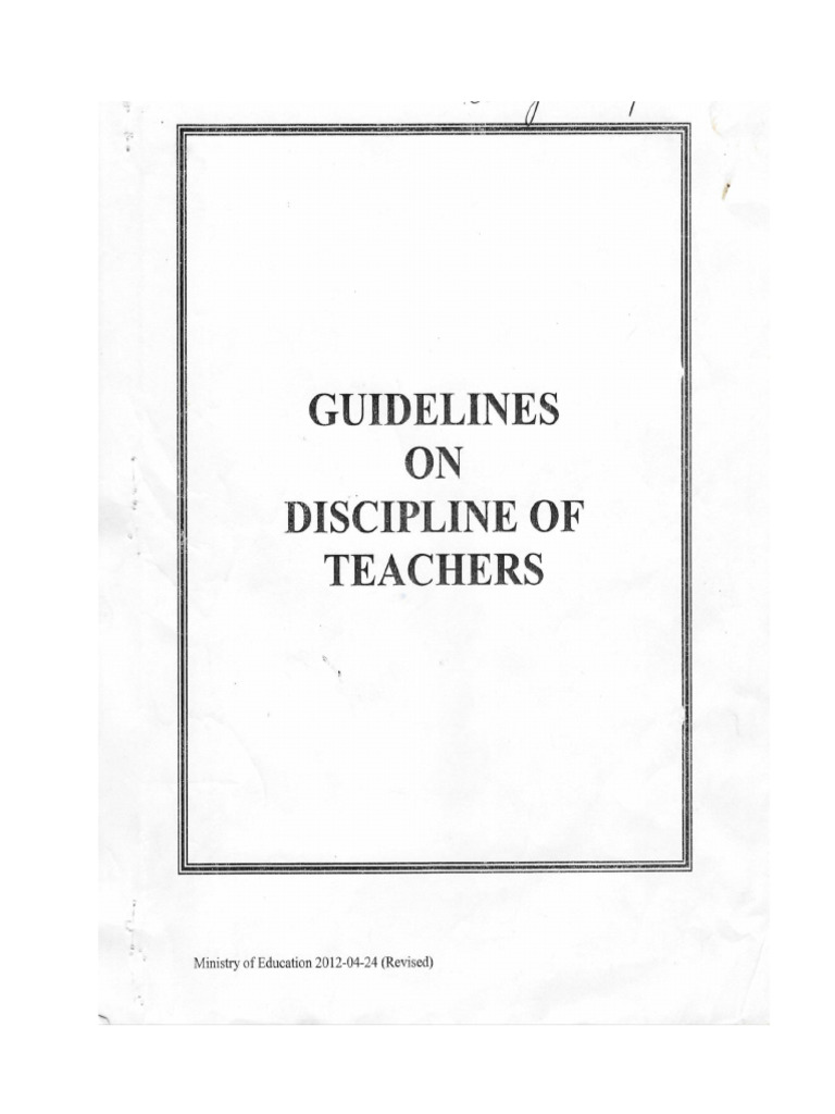 Guidelines On Discipline of Teachers Code of Conduct | PDF