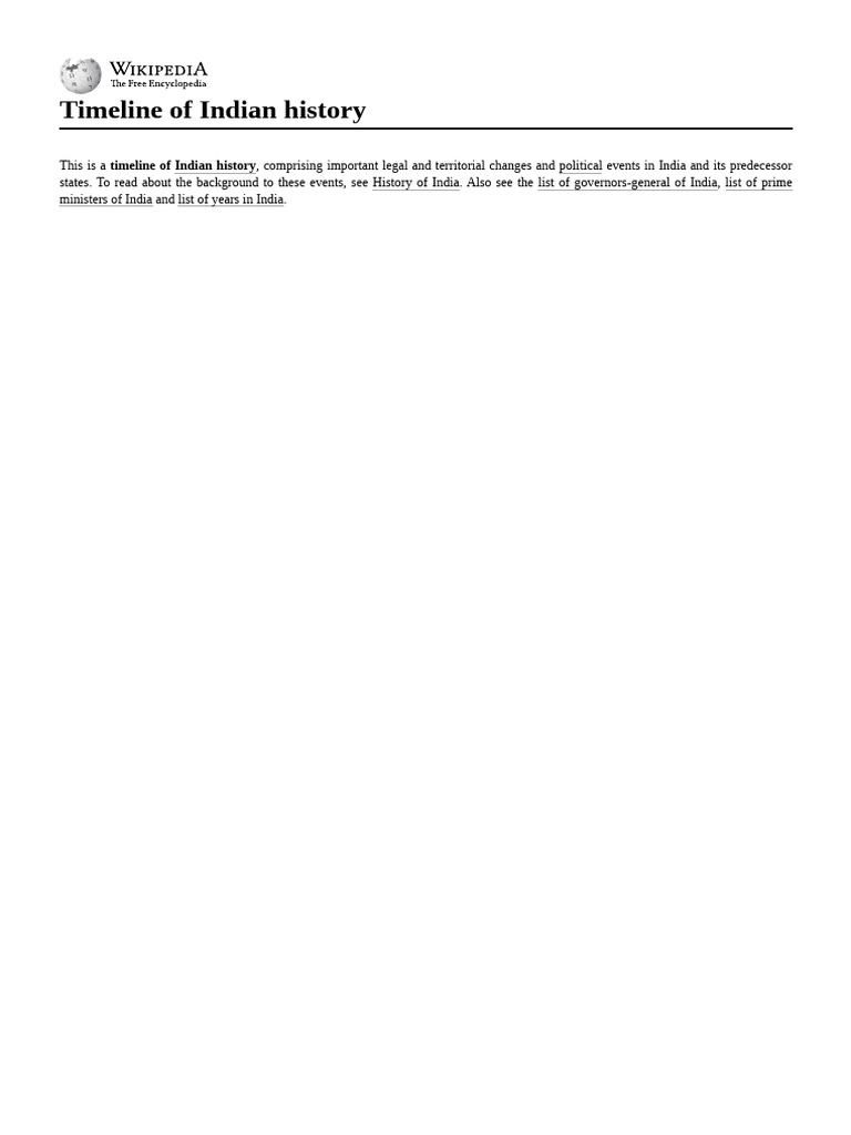 Timeline of Indian History | PDF | Ashoka