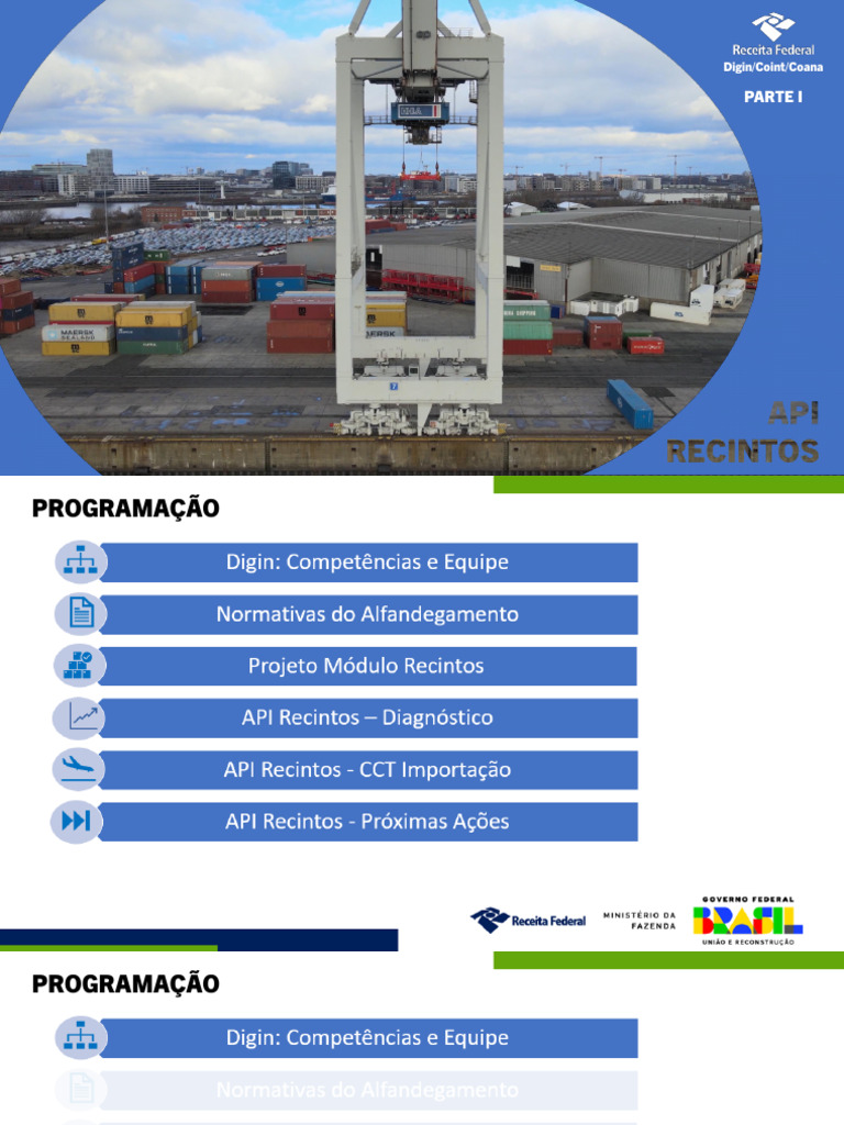 Api Recintos Digin e Diexp | PDF | Entrada/Saída | Brasil