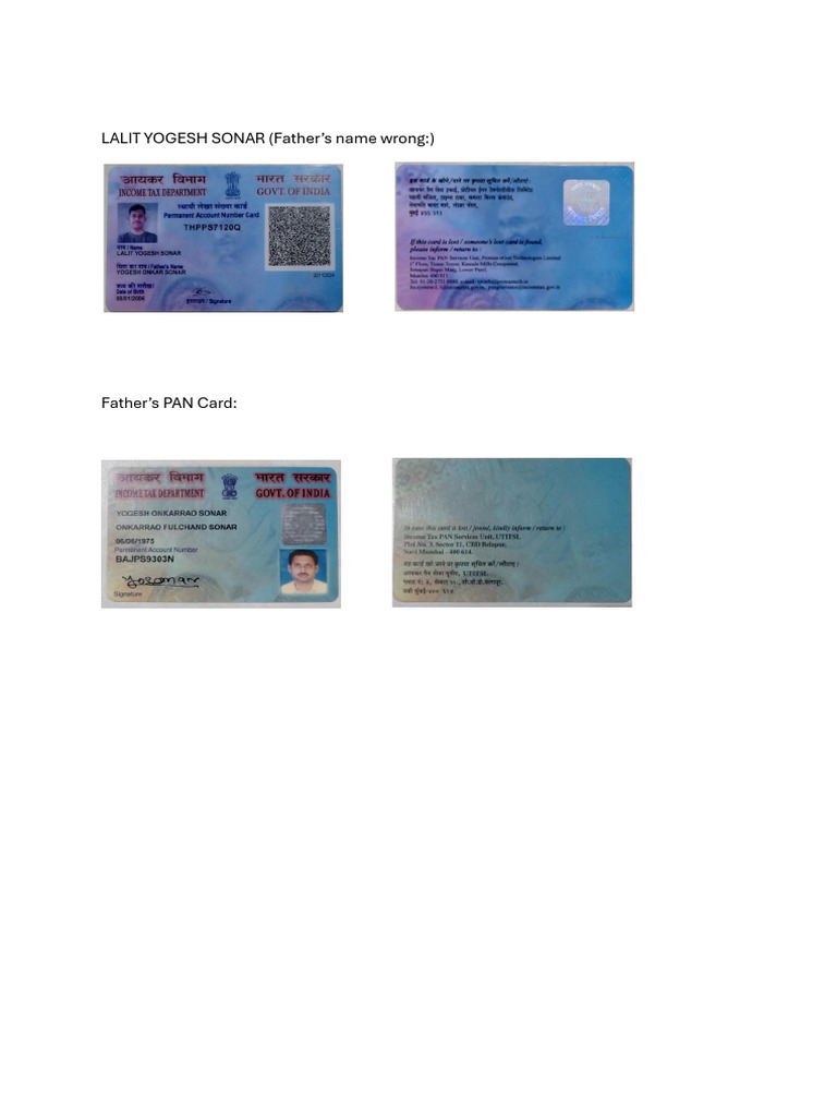 Pan Card | PDF