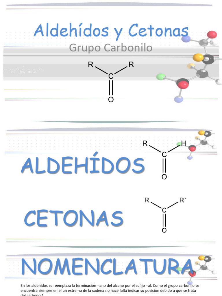 Nomenclatura y Propiedades de Aldehídos y Cetonas | PDF | Cetona | Aldehído