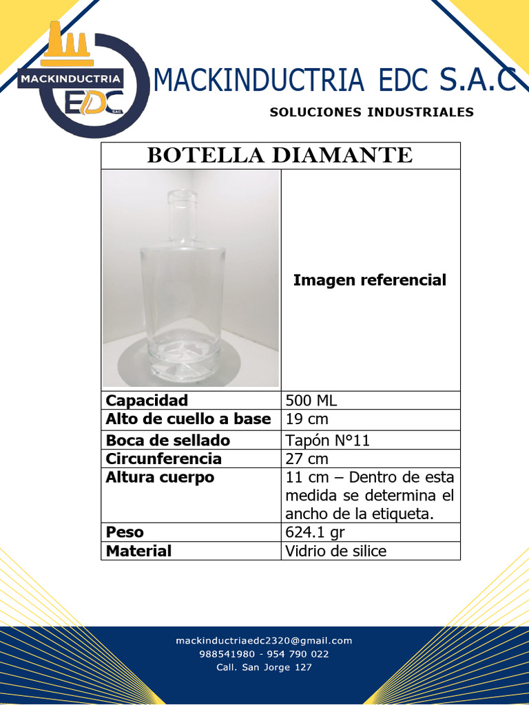 Botella Premium Diamante | PDF