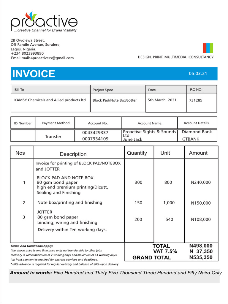 Proactive Invoice 2 | PDF