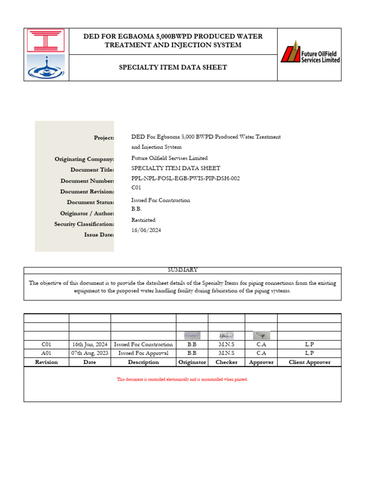 PPL-NPL-FOSL-EGB-PWIS-PIP-DSH-002_SPECIALTY ITEM DATASHEET-C01 | PDF ...