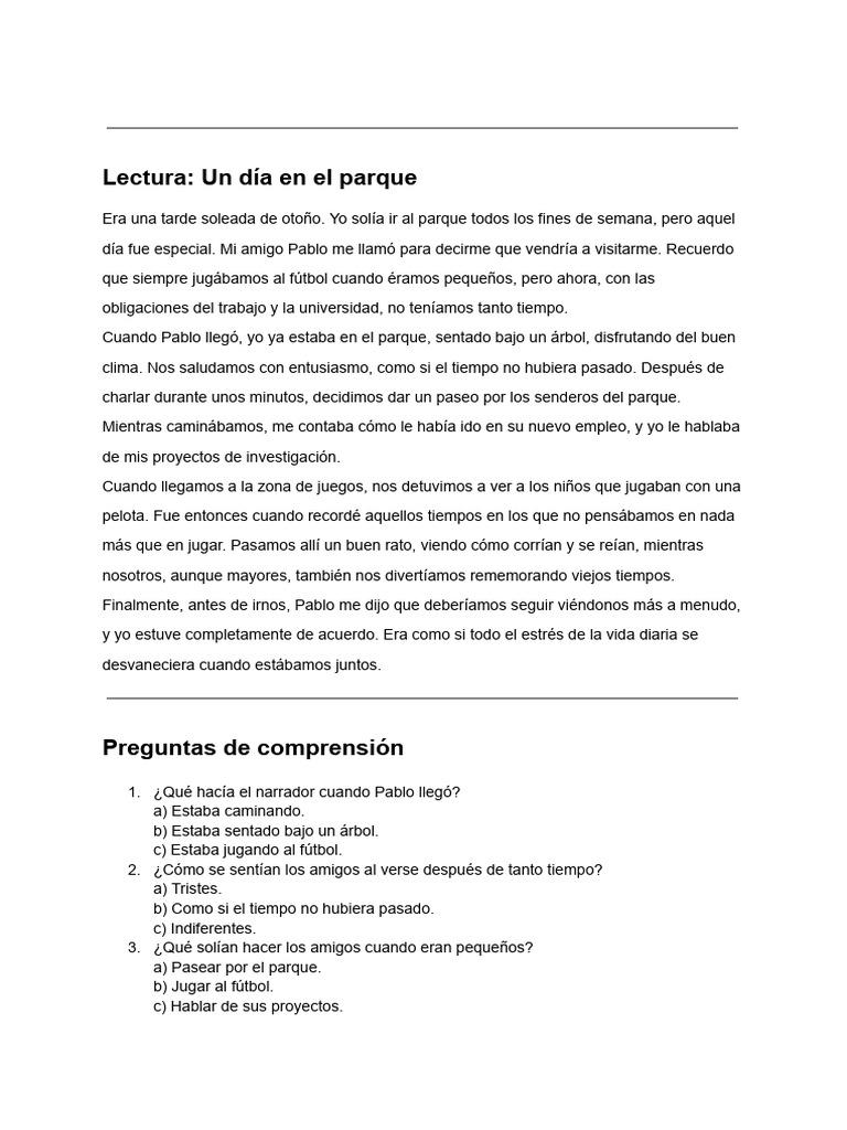 Reencuentro en el Parque | PDF