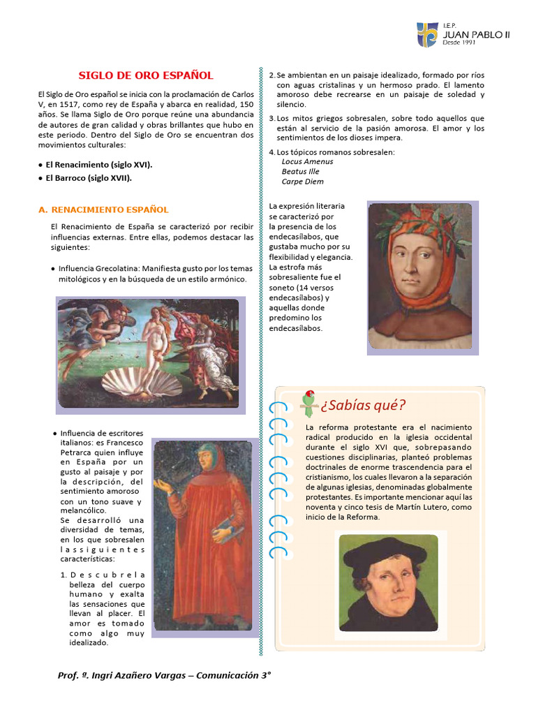 Teoría Siglo de Oro - 3 Comunicación - s7 | PDF | Miguel De Cervantes