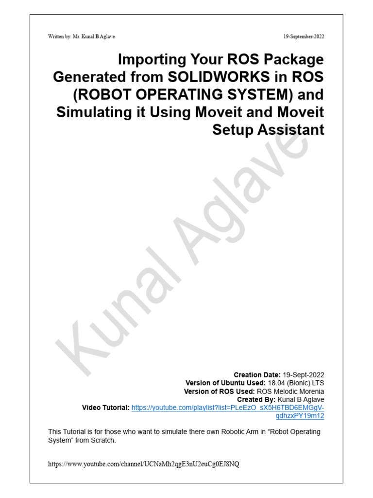 Simulate Robotic Arm in ROS Tutorial | PDF | Computer File | Software Engineering