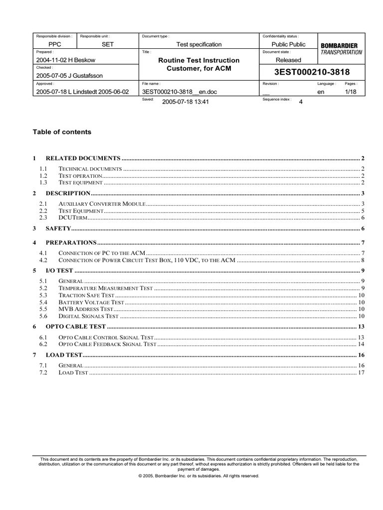 3EST000210-3818 en.routine Test Instruction.acm | PDF | Power Supply ...