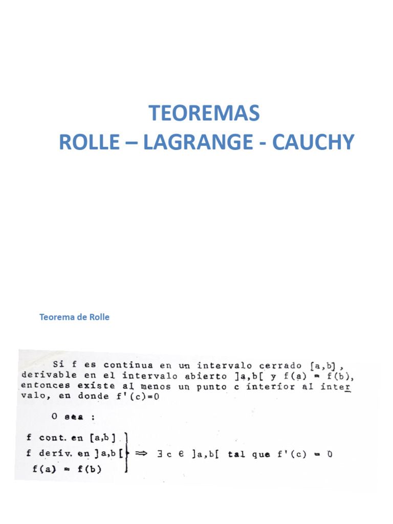 22 Teorema Rolle Lagrange y Cauchy | PDF