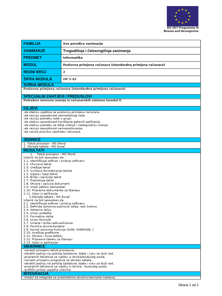 Poslovna Primjena Racunara | PDF
