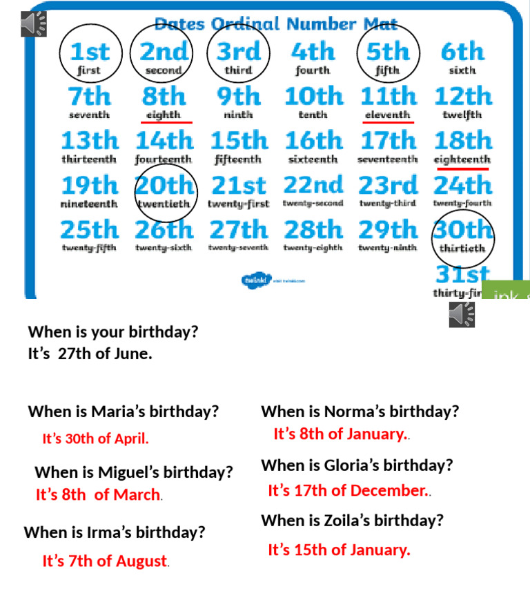 Ordinal Numbers | PDF