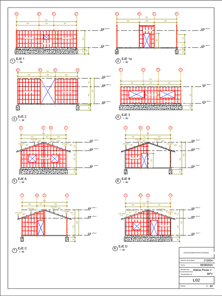 ING CABAÑA GUIPIL - Plano - L02 - ELEVACIONES ESTRUCTURALES | PDF