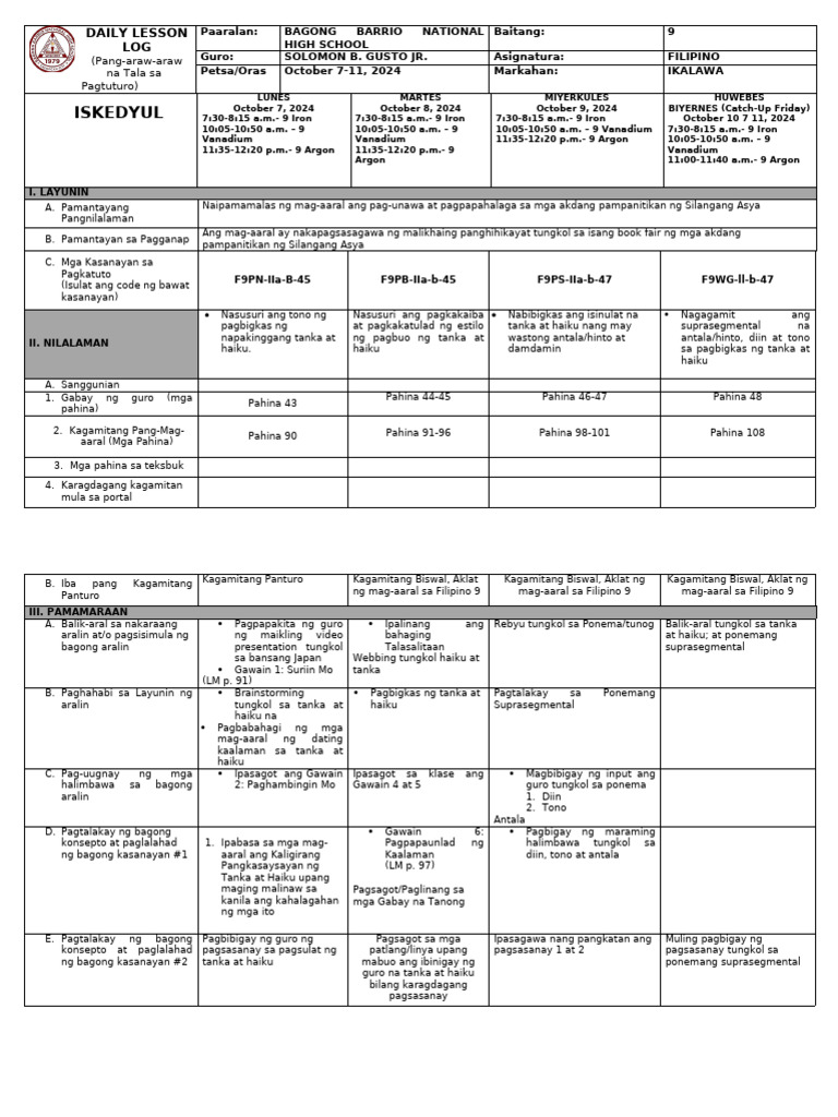 DLL-Q2-W1-2024-2025 | PDF