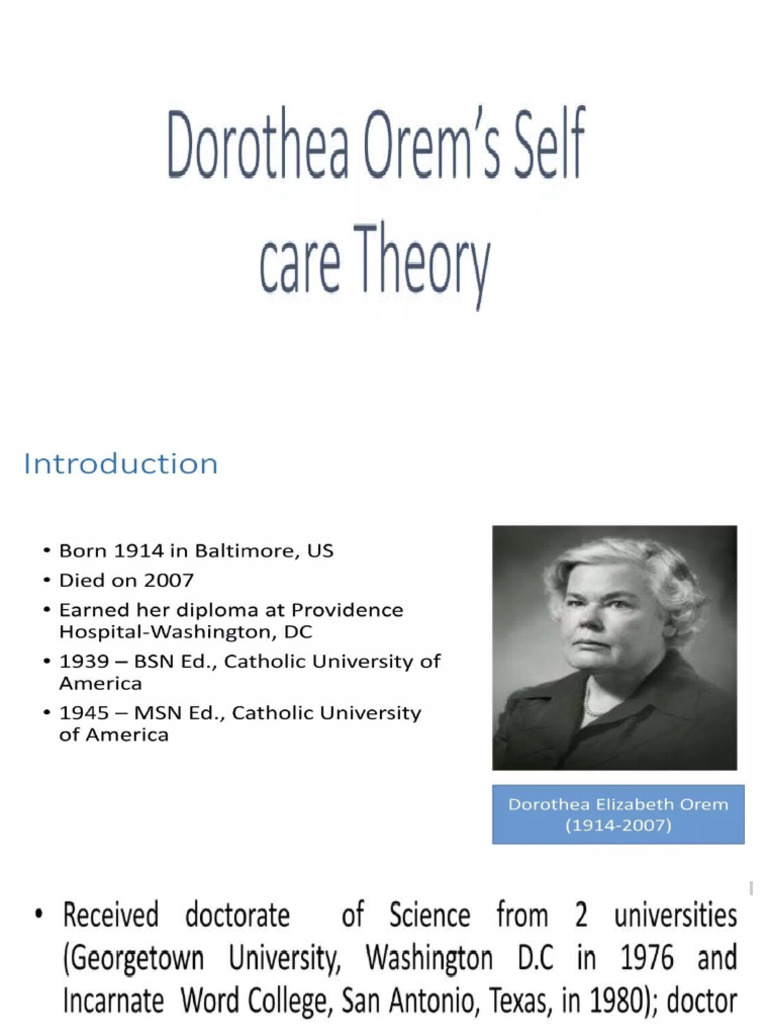 Dorothea-Orems-Self-Care-Theory | PDF