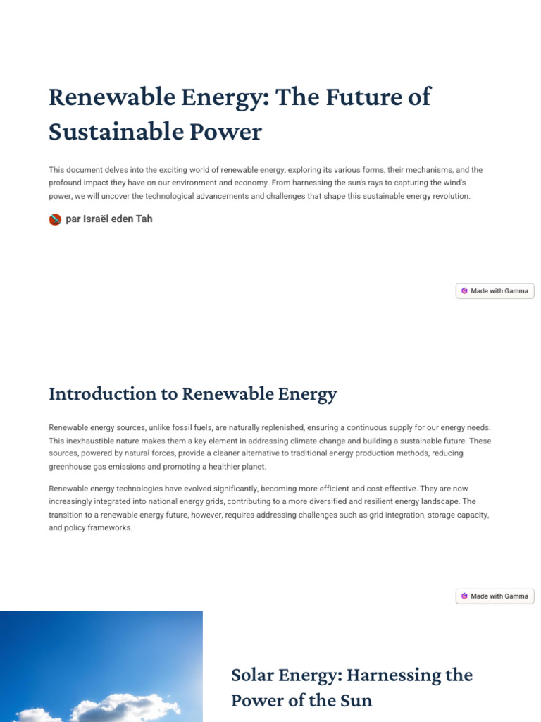 Renewable Energy The Future of Sustainable Power | PDF | Renewable ...