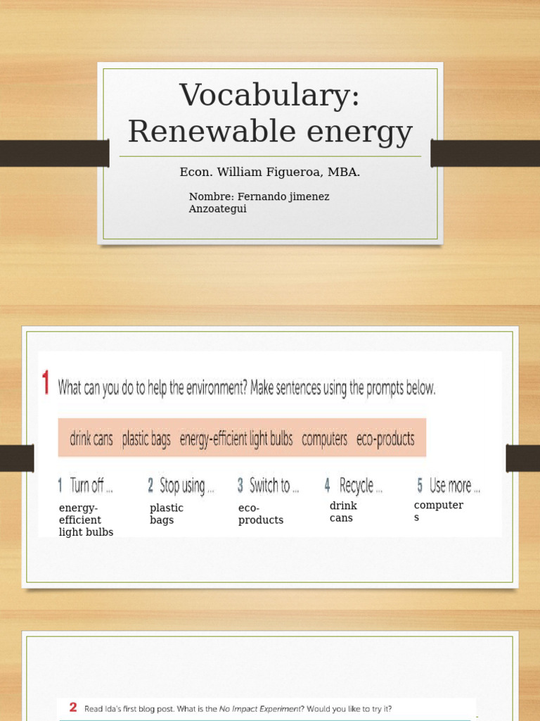 Vocabulary Renewable Energy | PDF