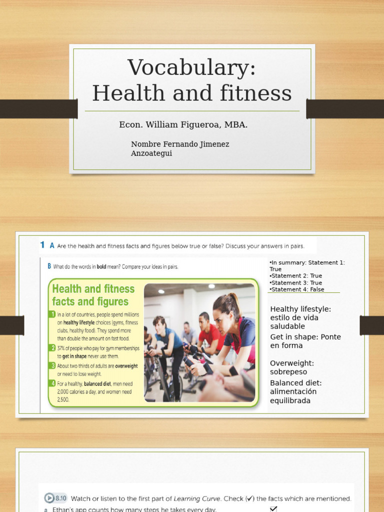 Vocabulary Health and Fitness | PDF