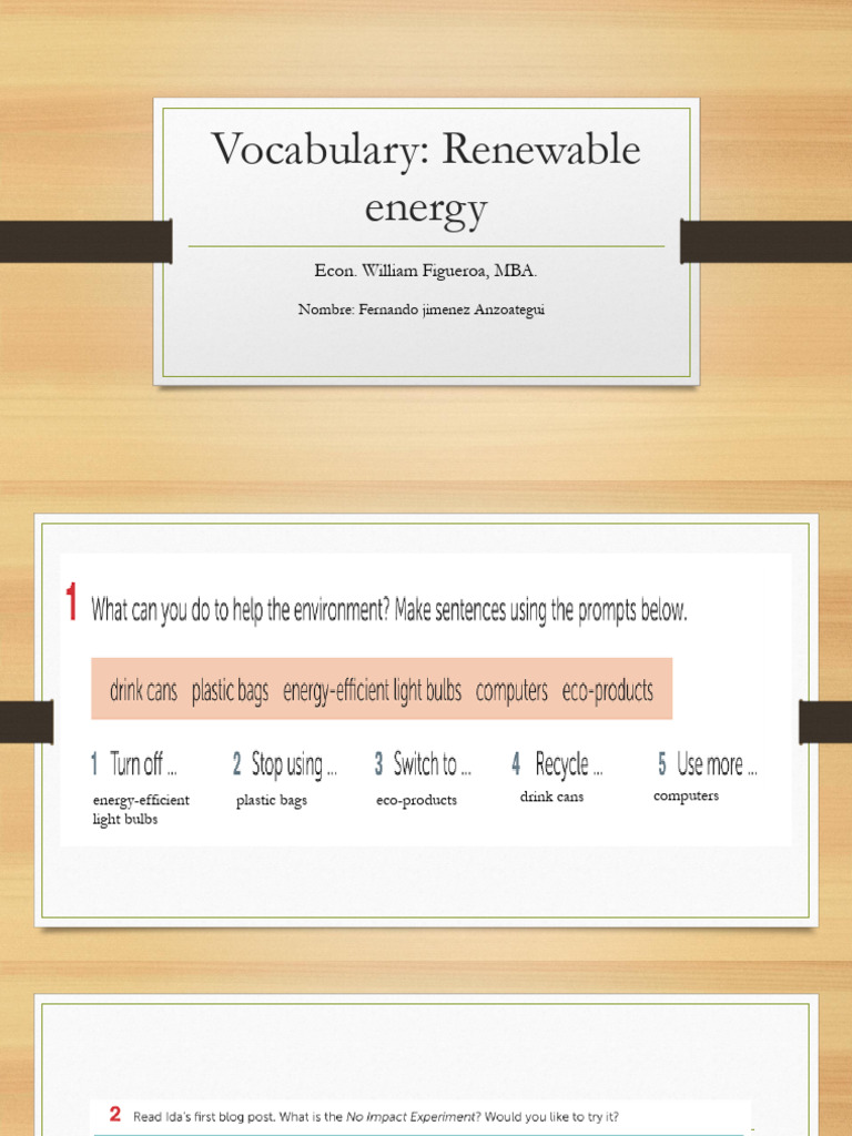 Vocabulary Renewable Energy | PDF