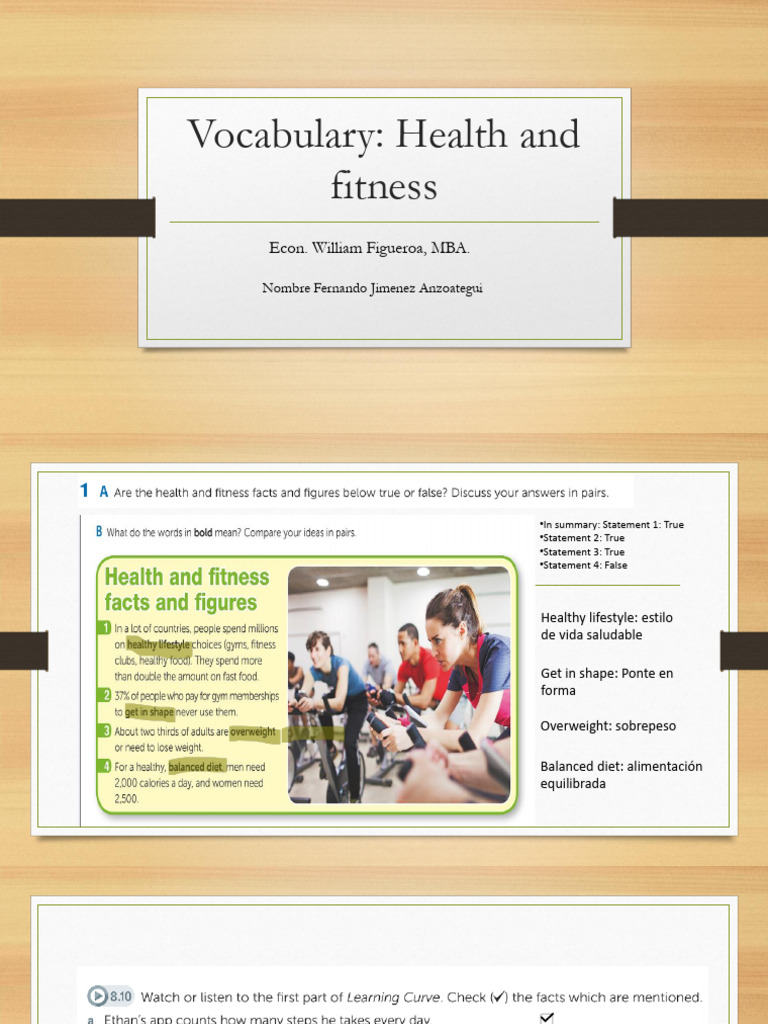 Health and Fitness Vocabulary Guide | PDF