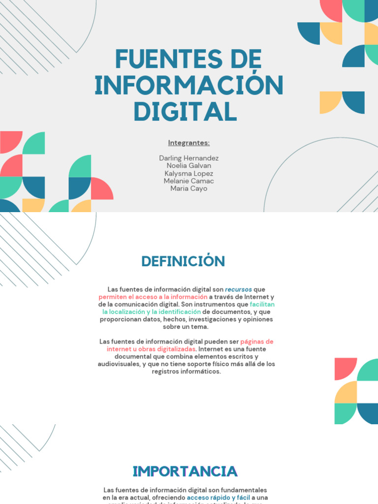 Características de Fuentes Digitales | PDF | Internet | Información
