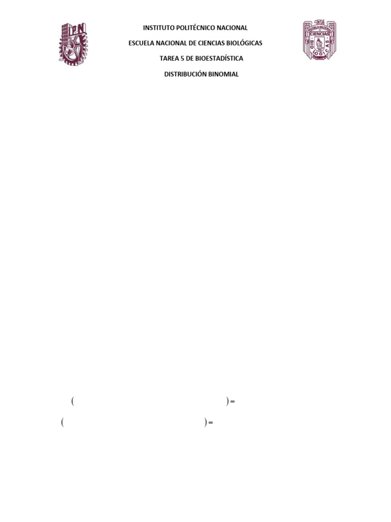 Tarea 5. Distribuci-N Binomial | PDF | Probabilidad | Avión