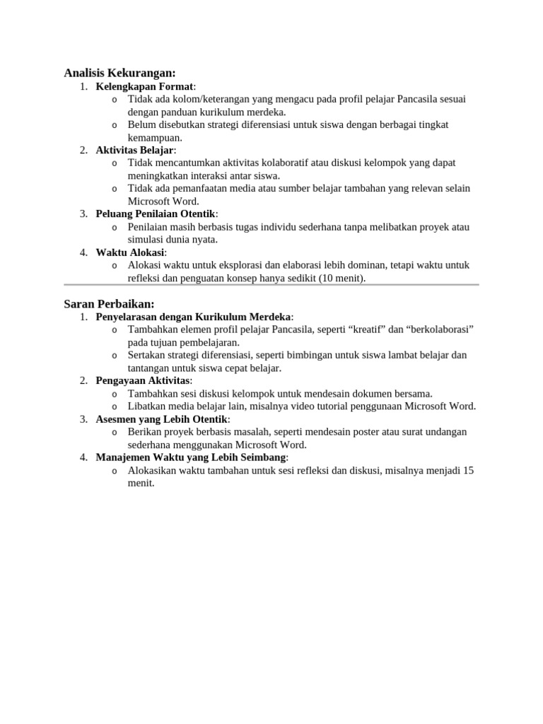 Analisis RPP TIK | PDF