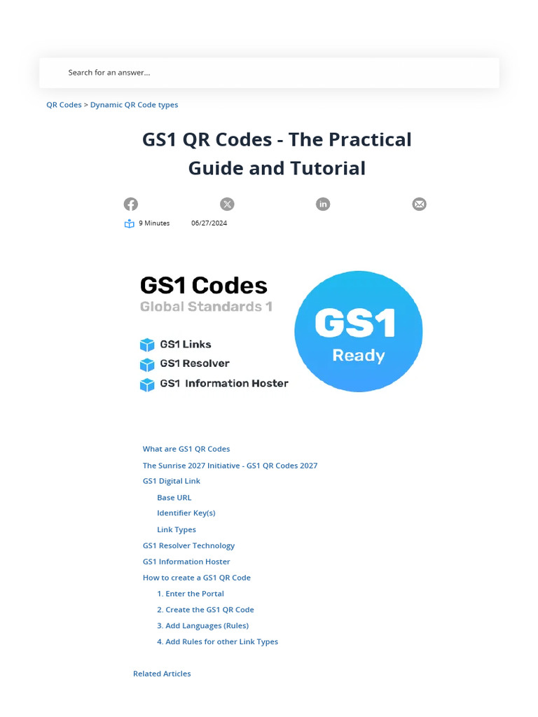 GS1 QR Codes - The Practical Guide and Tutorial - QR Planet | PDF | Qr ...