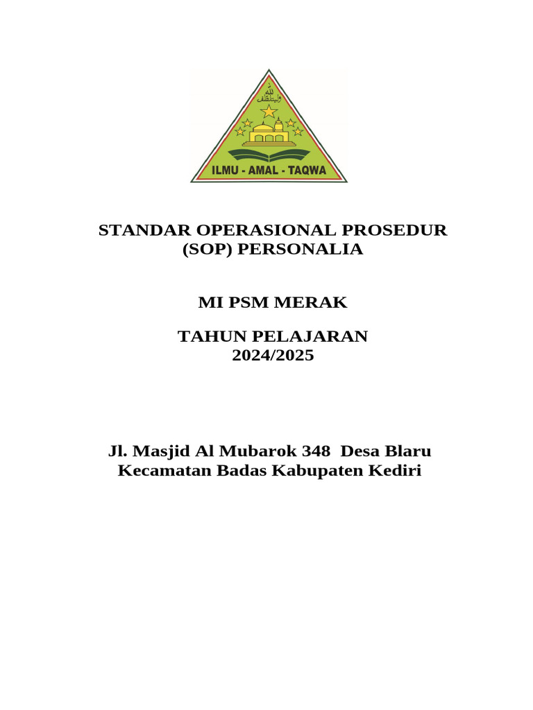 SOP Personalia | PDF