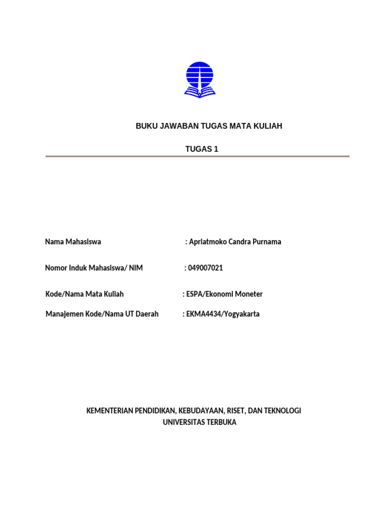 Tugas 1 Ekonomi Moneter | PDF