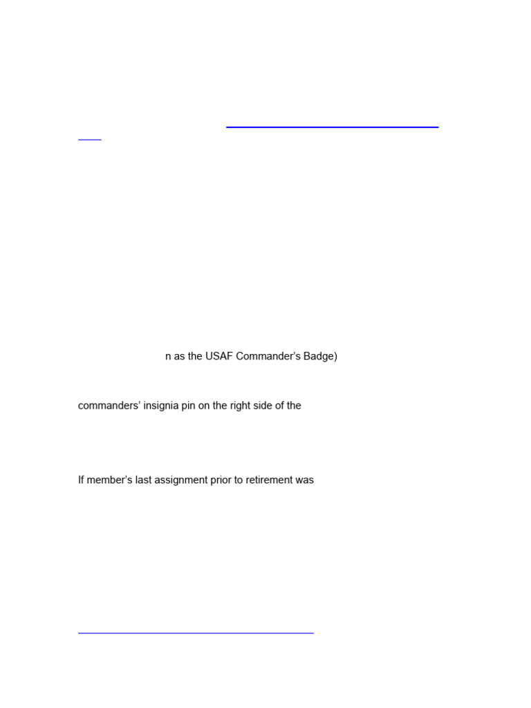 Retiree Uniform Wear | PDF | United States Air Force | Clothing