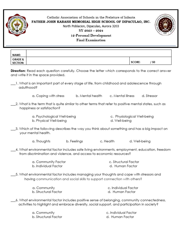 PERDEV-1 | PDF | Stress (Biology) | Mental Health