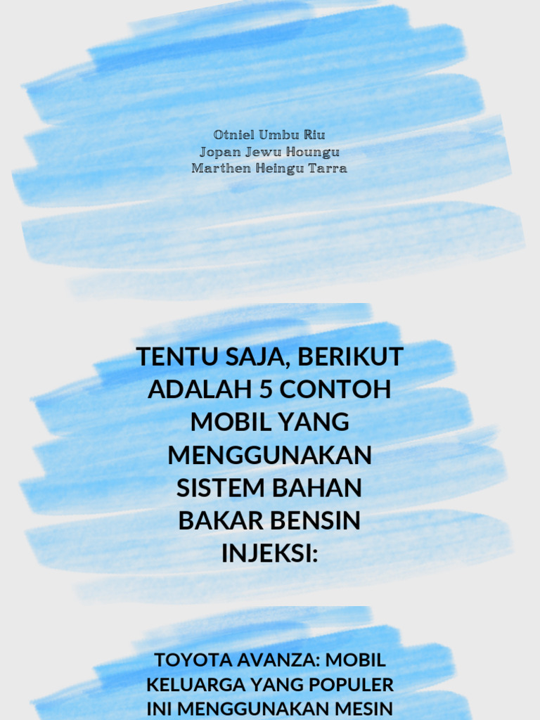 Contoh Mobil dengan Sistem Injeksi Bensin | PDF
