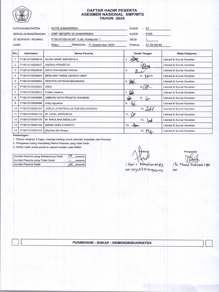 Absen Sesi 1 Day 1 | PDF