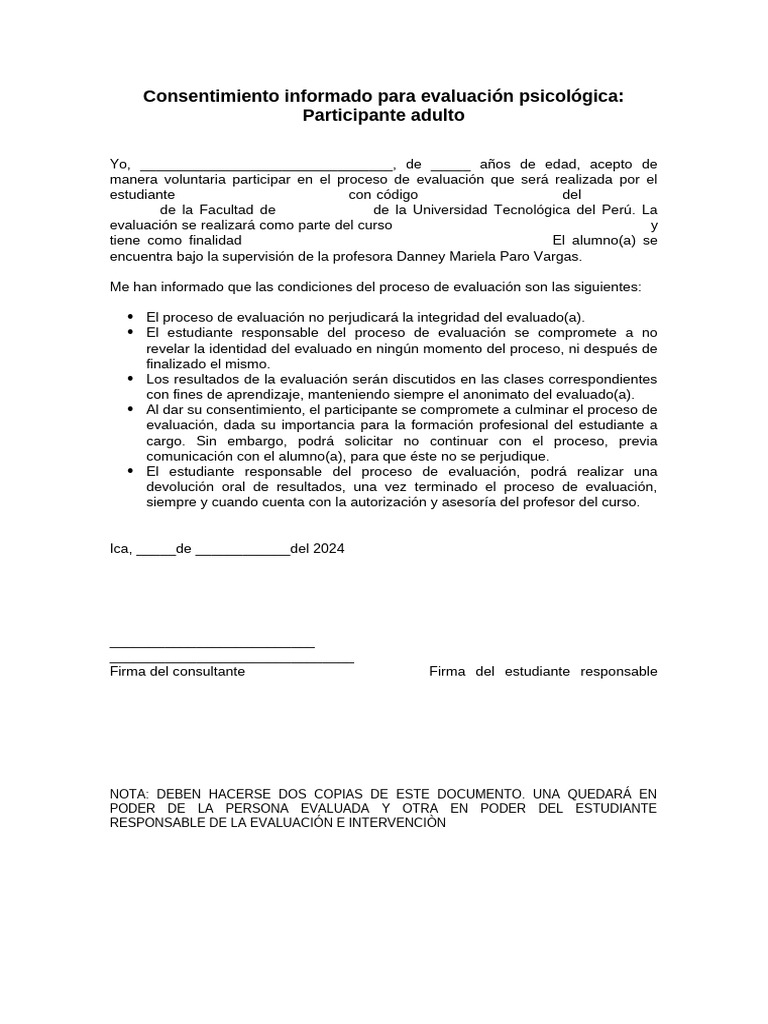 Consentimiento Informado | PDF