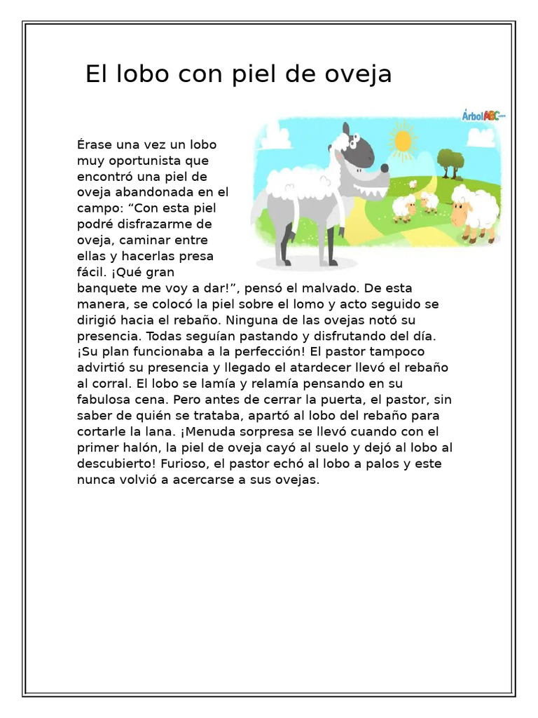 El Lobo y la Piel de Oveja | PDF