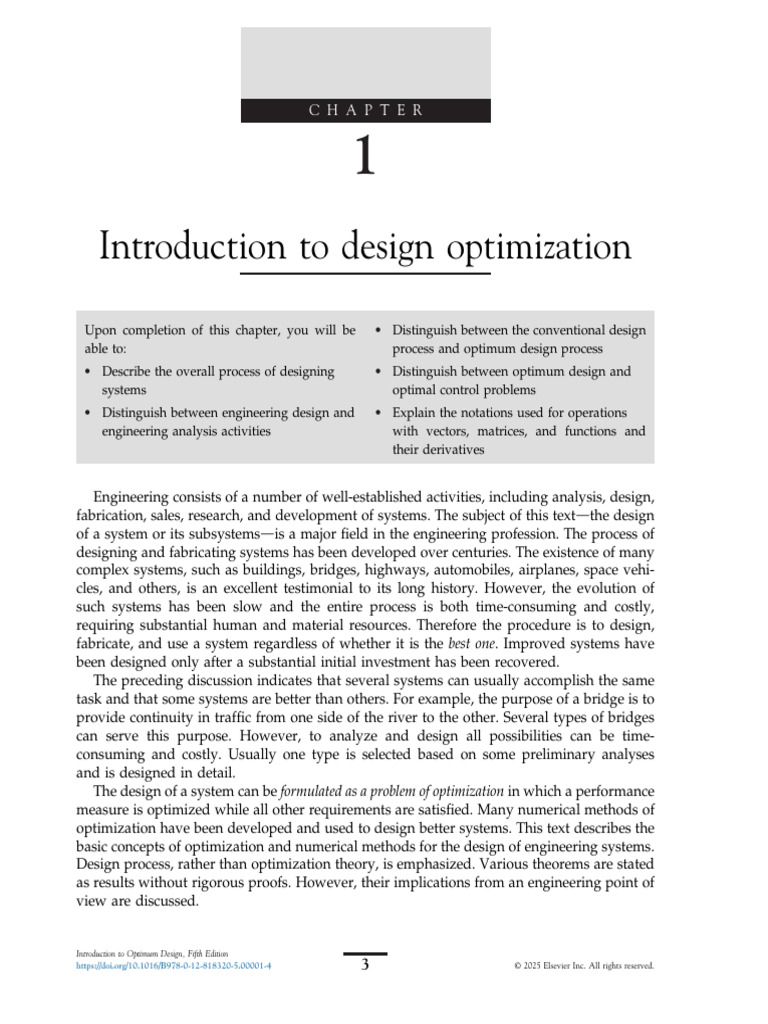 Chapter 1 - Introduction To Design Optimiza - 2025 - Introduction To Optimum Des | PDF ...