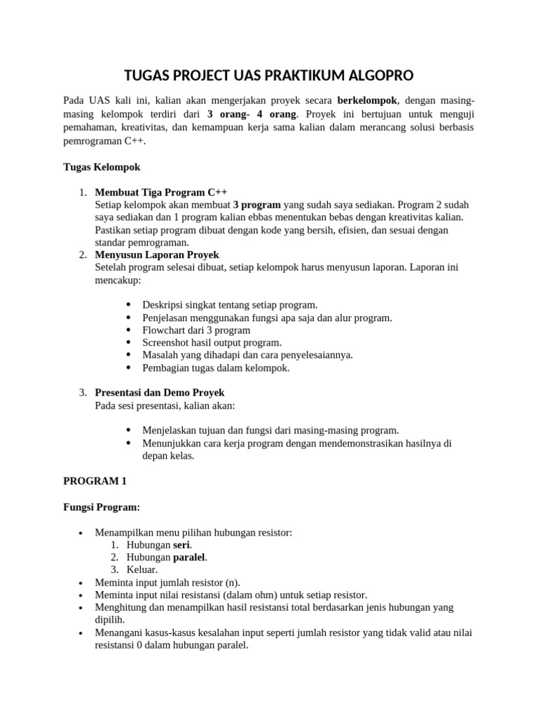 Tugas Project Uas Praktikum Algopro | PDF