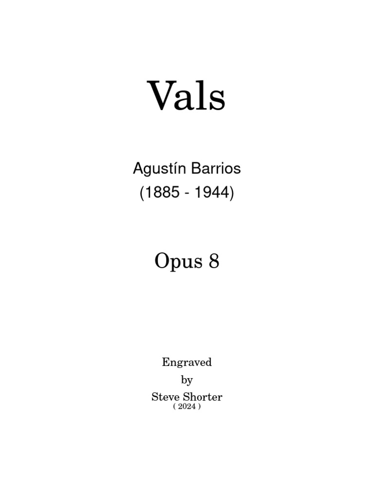 Vals 4 Op. 8 - Agustín Barrios | PDF