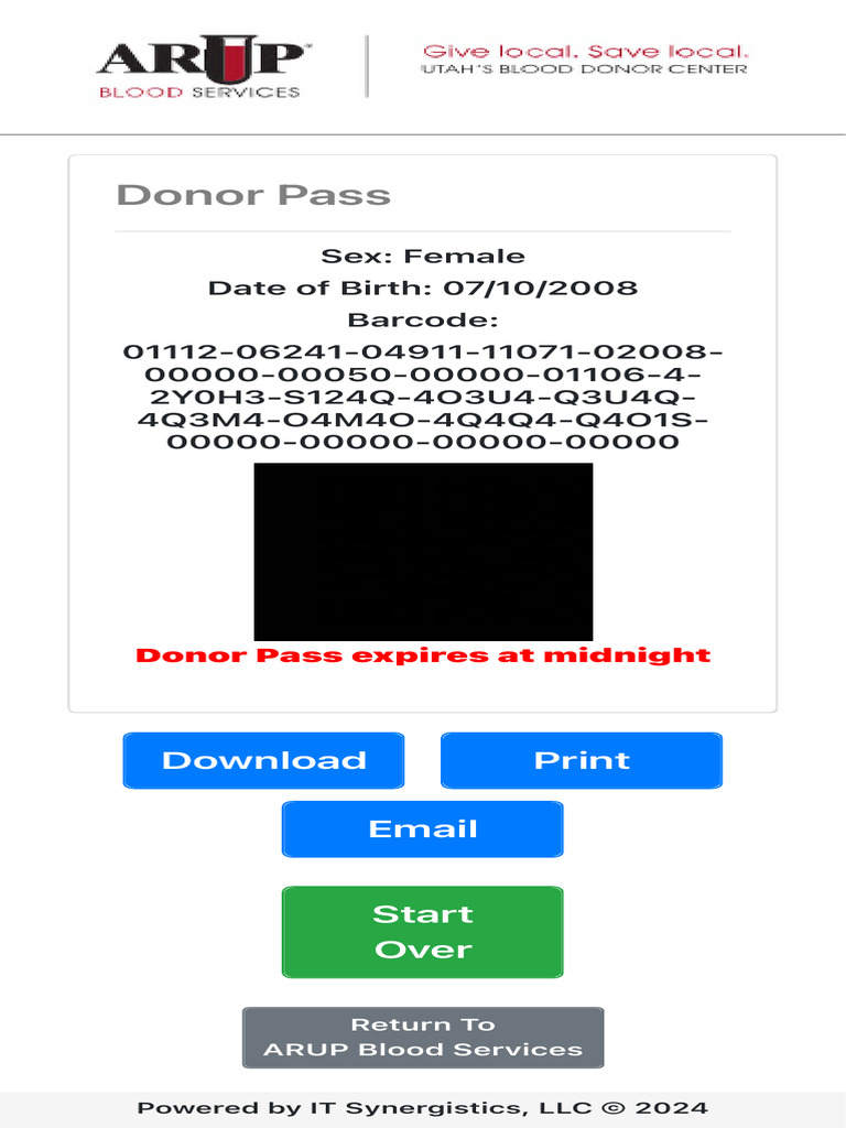 Female Donor Pass Details | PDF