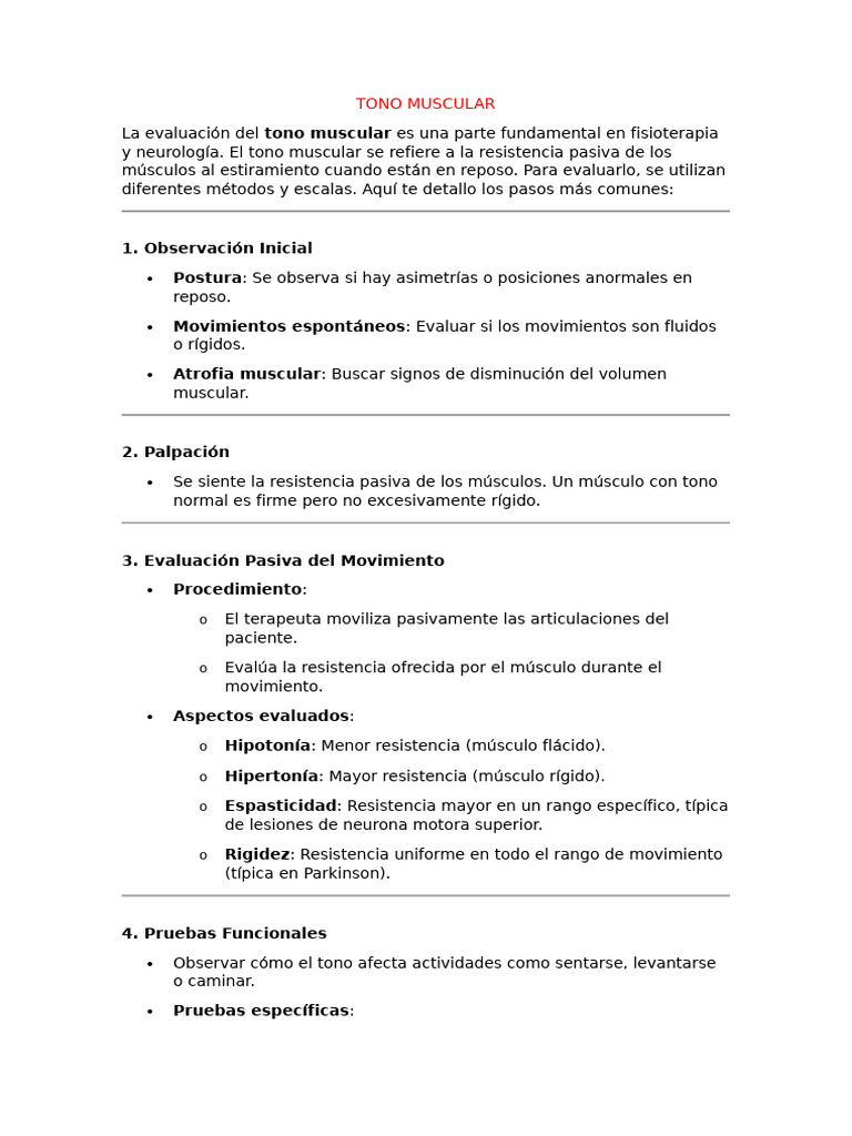 Evaluación del Tono Muscular | PDF | Electromiografia | Neurología