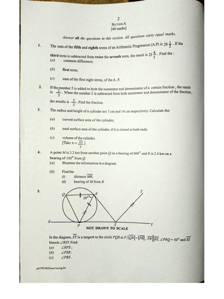 24 Core Maths With Possible Solutions | PDF | Written Communication ...