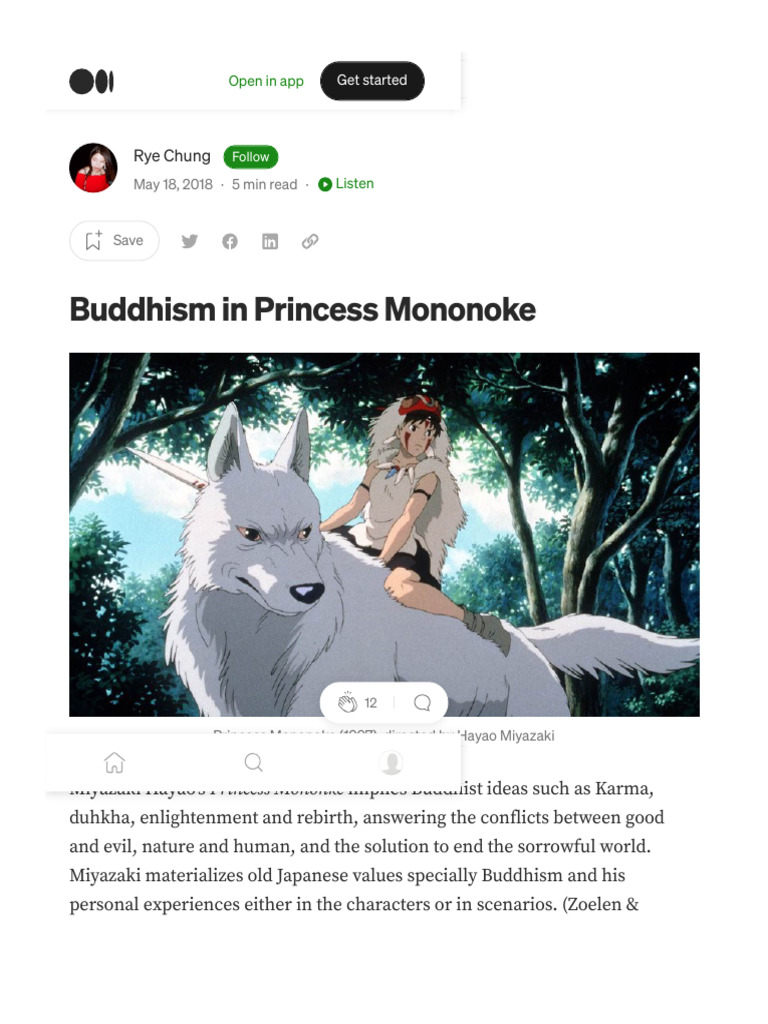 Buddhism in Princess Mononoke. Miyazaki Hayao's Princess Mononke - by ...