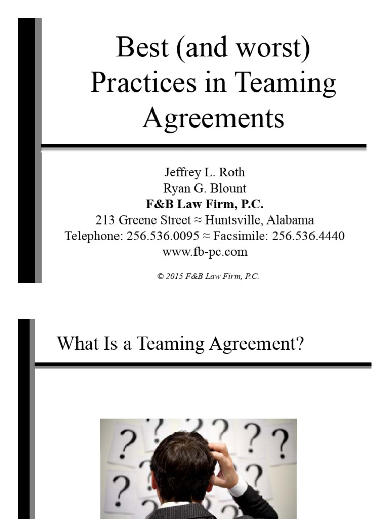 Best and Worst Practices in Teaming Agreements 010515 | PDF ...