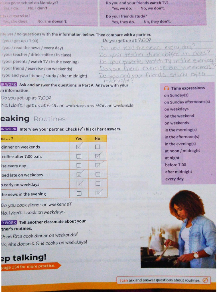 My routine | PDF | Workweek And Weekend