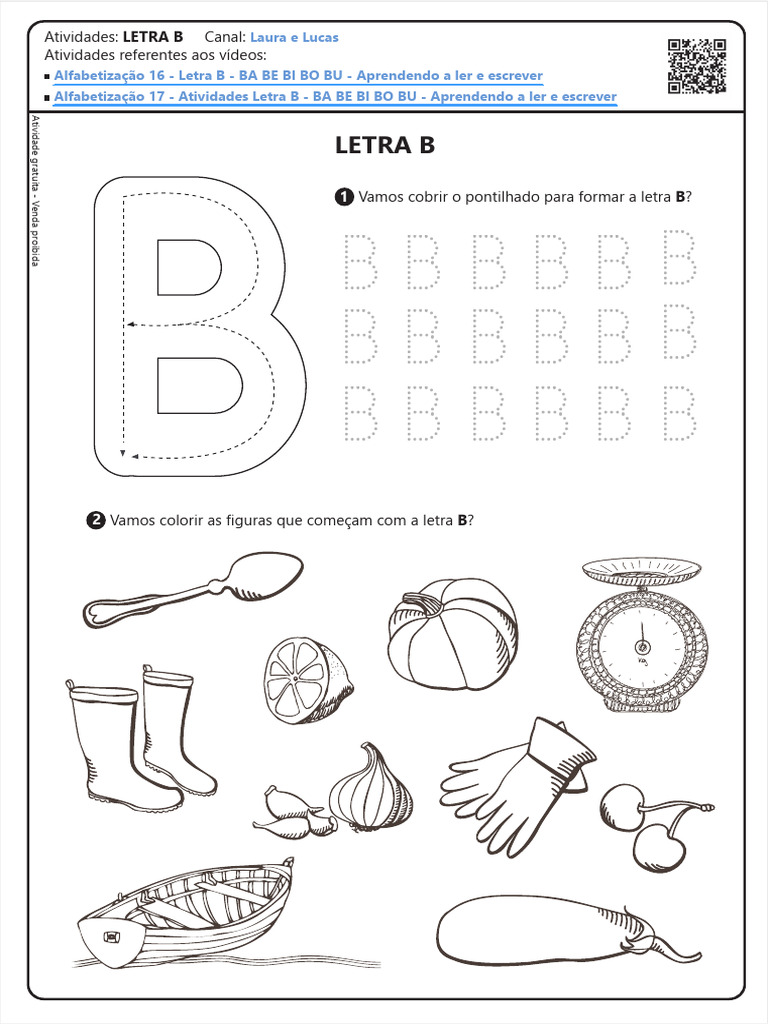 Atividades de Alfabetização: Letra B | PDF | Alfabetização | Linguística