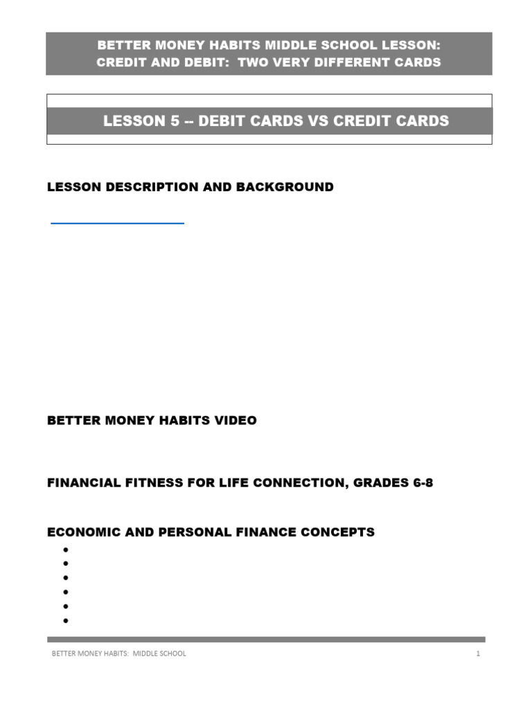 Debit Cards vs. Credit Cards | PDF | Credit Card | Debit Card