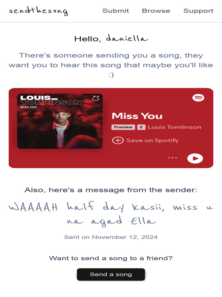 SendTheSong - Express Your Feelings Through Music Musical Messages | PDF