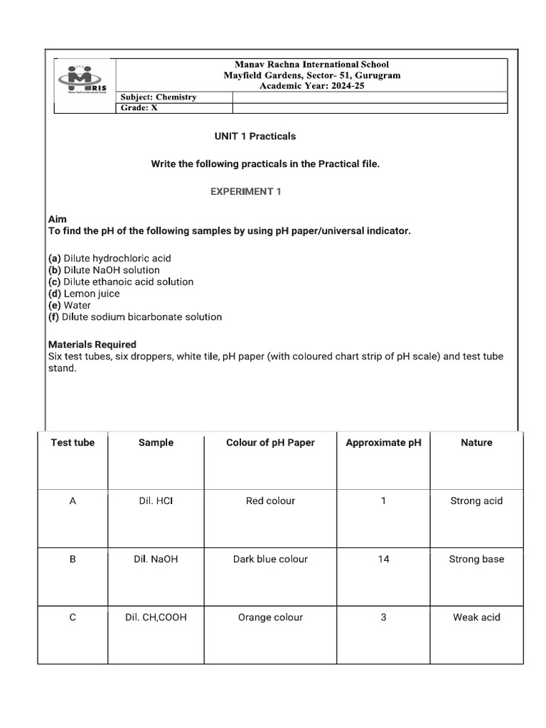 Chem Worksheet | PDF